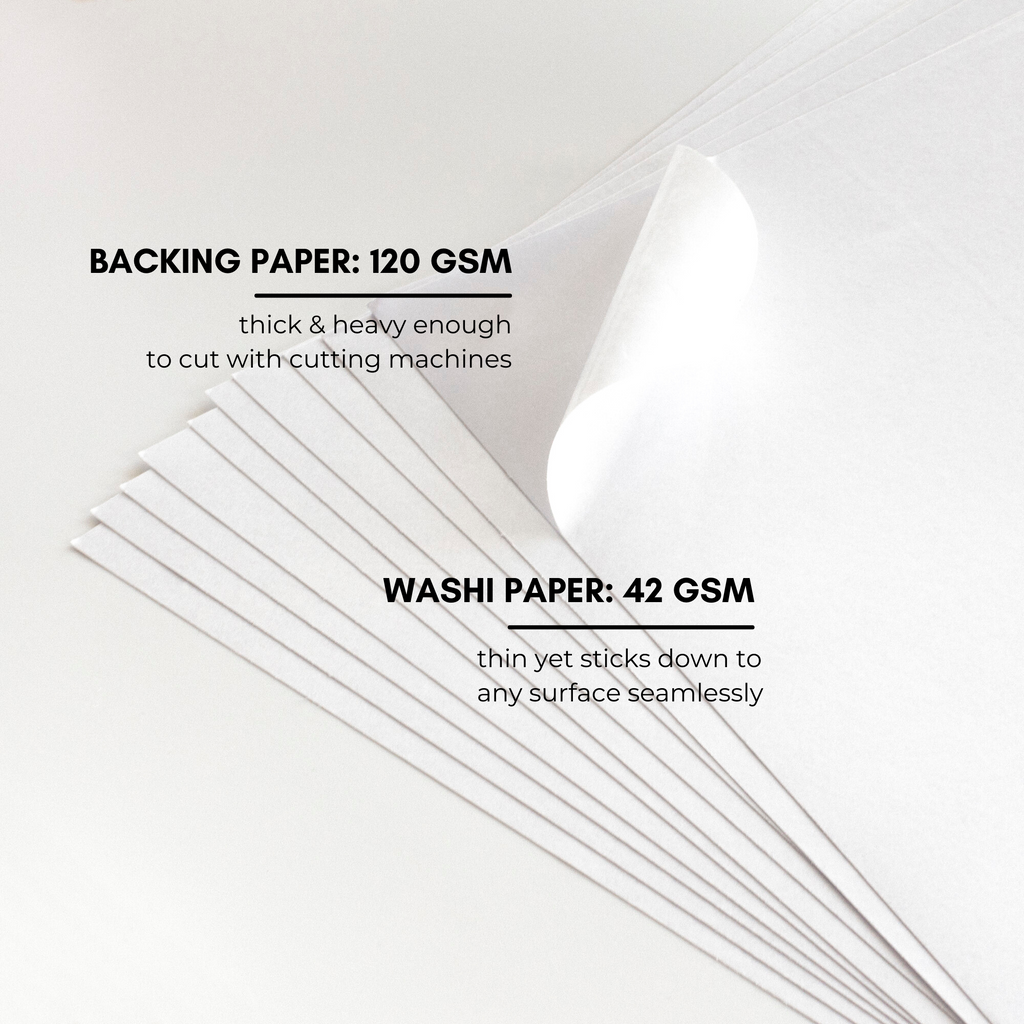 Soft White Japanese Washi Sticker Paper Set (10 sheets) – The ...